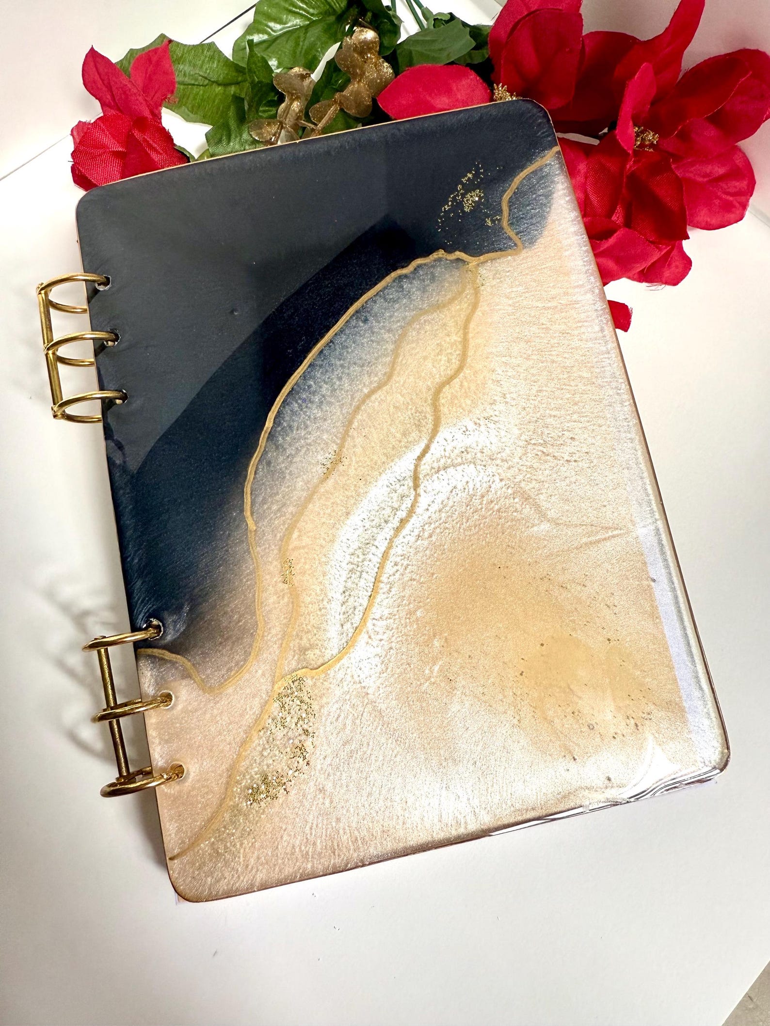 Handmade Resin Notebook Elegant Hardcover Journal Marble Style and ...