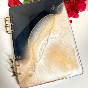 Handmade Resin Notebook Elegant Hardcover Journal Marble Style and ...