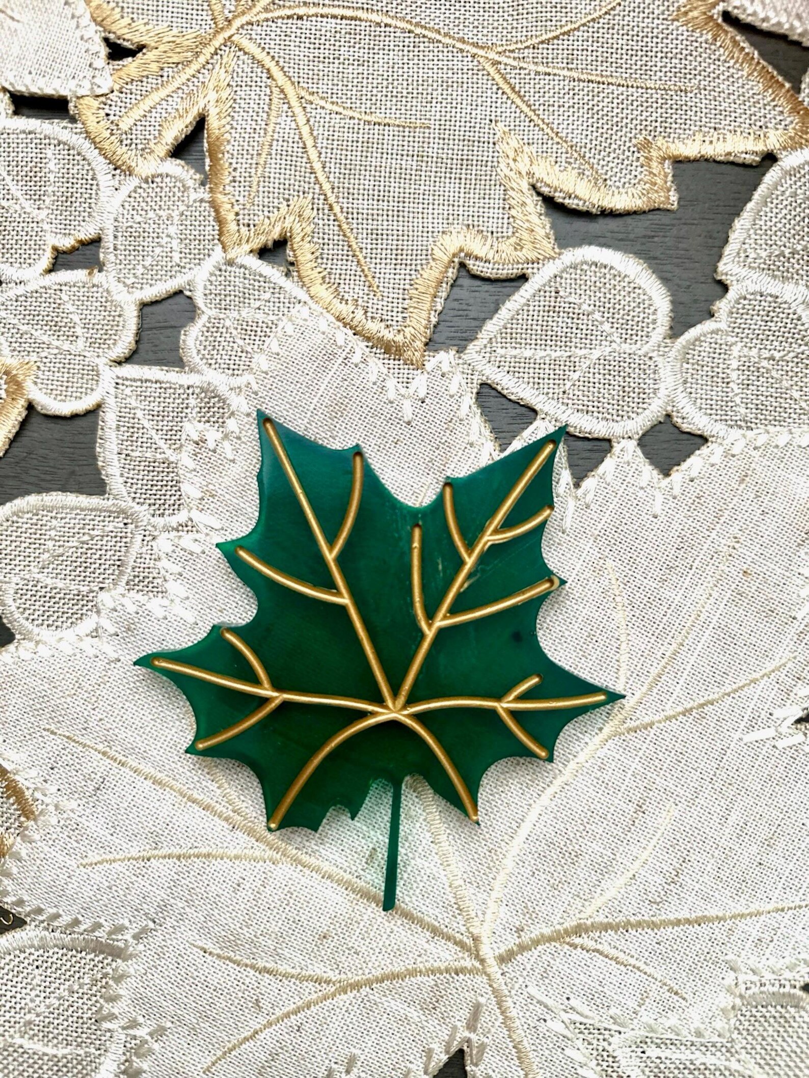 Maple Leaf Table Coaster Set Rustic Autumn Decor Fall Themed Drink ...