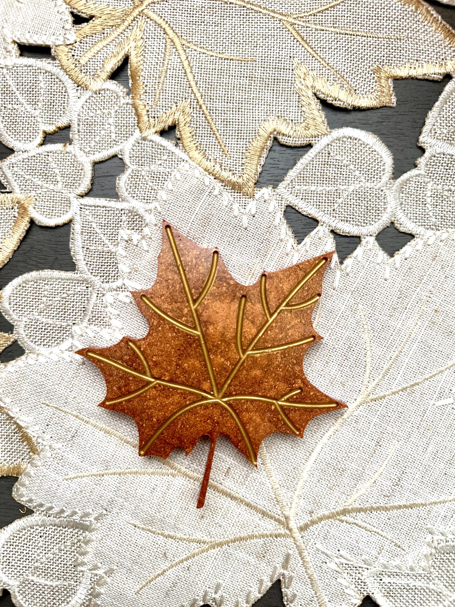 Maple Leaf Table Coaster Set Rustic Autumn Decor Fall Themed Drink ...