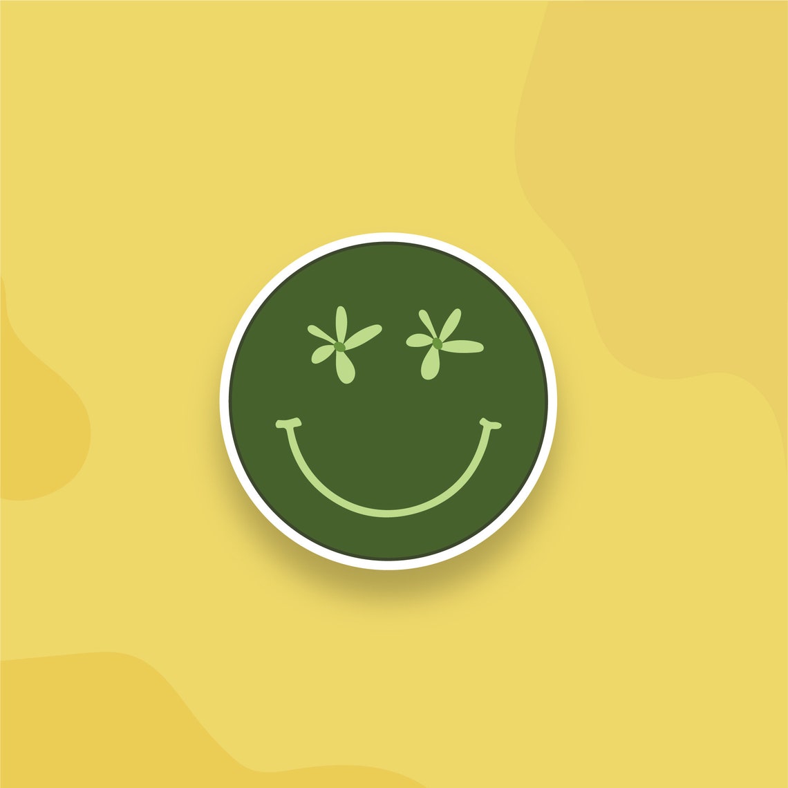 Monochrome Flower Smiley Face Sticker Pack 3 - Etsy