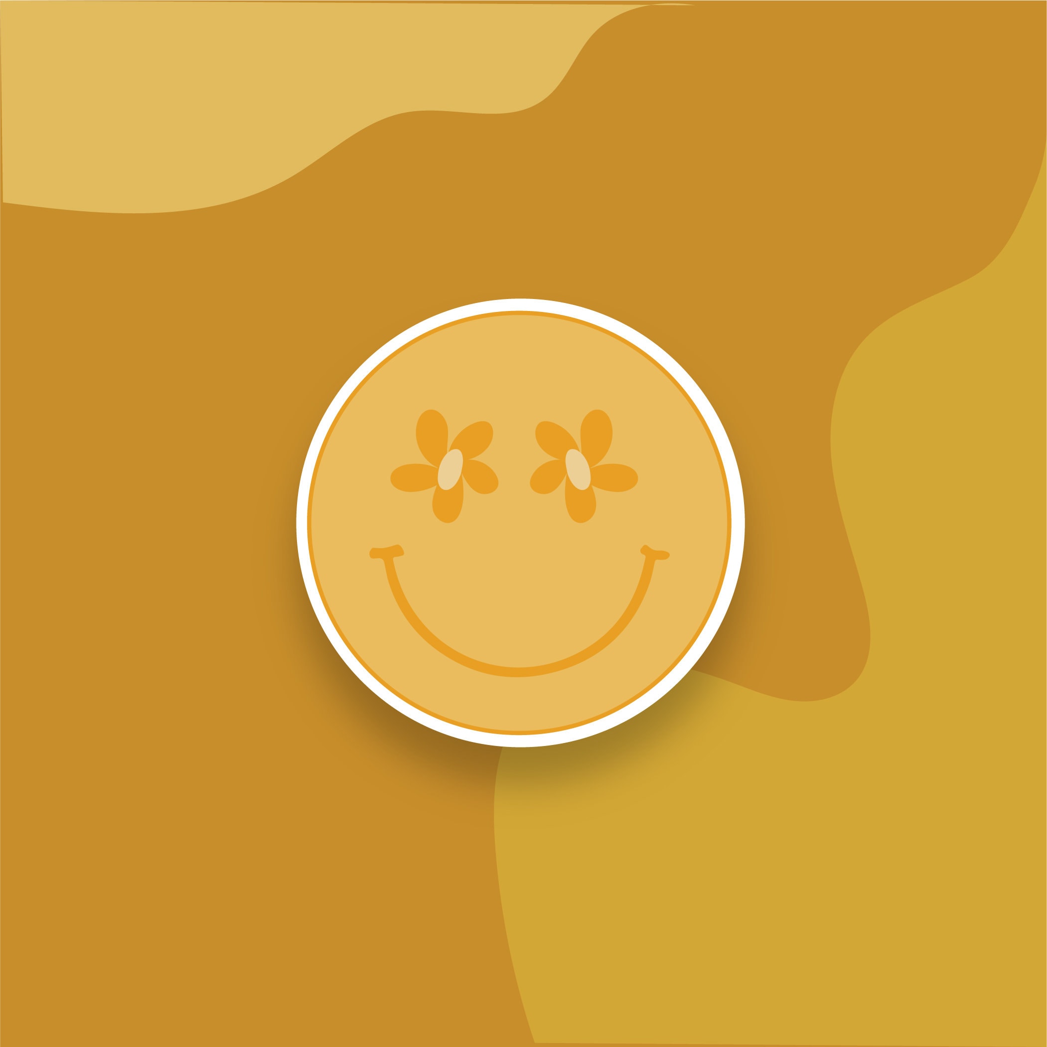 Monochrome Flower Smiley Face Sticker Pack 3 - Etsy