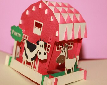 Pop up Farm Card - Etsy
