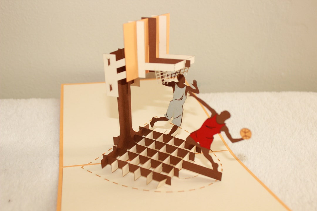 Pop up Birthday Card/ Pop up Basketball Card/ Pop UP Blank Card - Etsy
