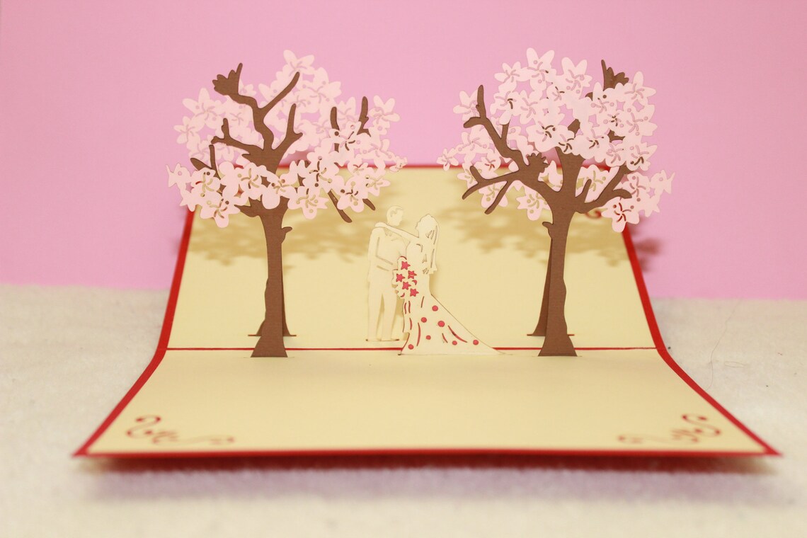 Pop up Wedding Card / Pop up Wedding Couple/ Pop up Card | Etsy