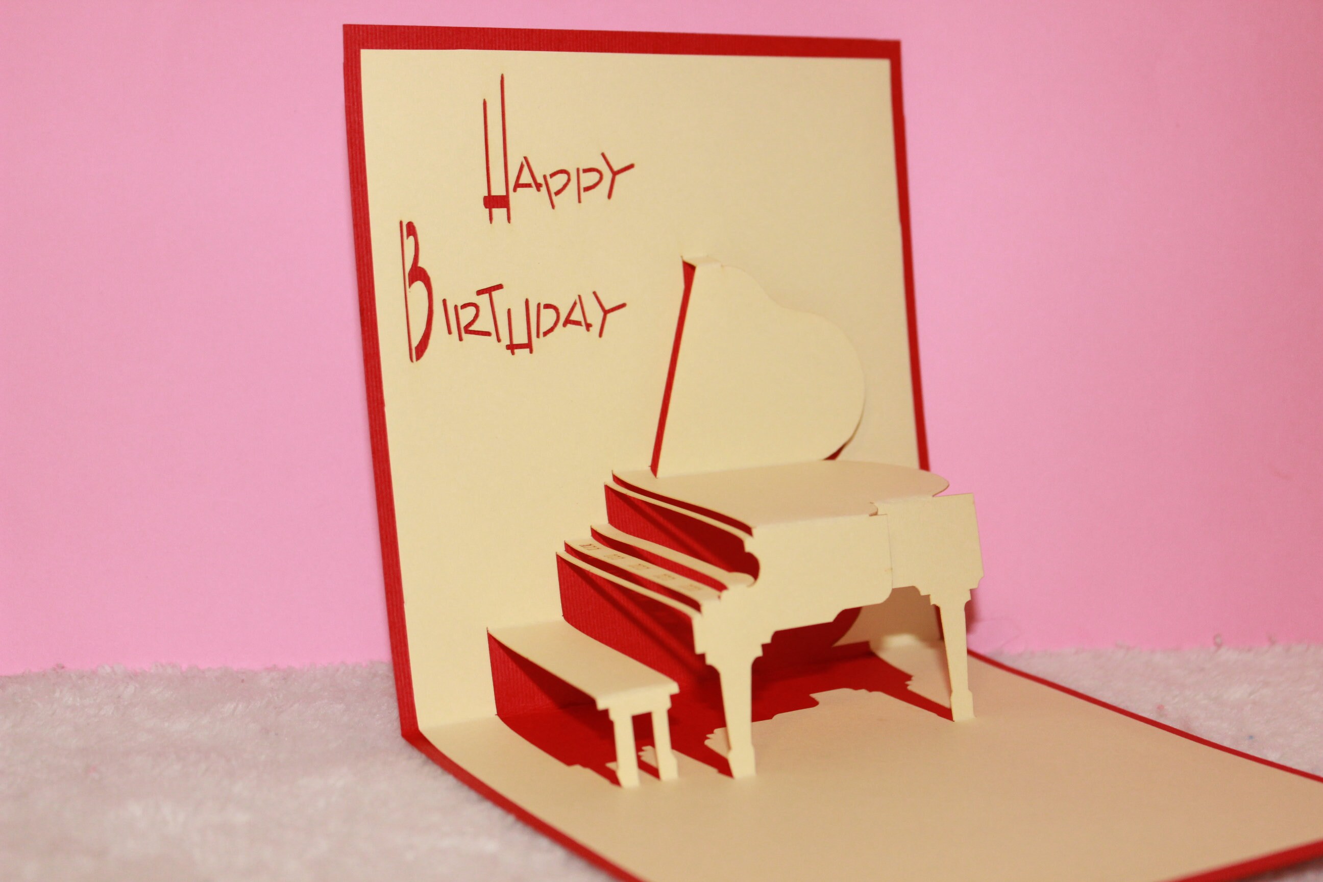 Pop up Birthday Card/ Pop up Card Piano/ Piano Birthday Card - Etsy UK