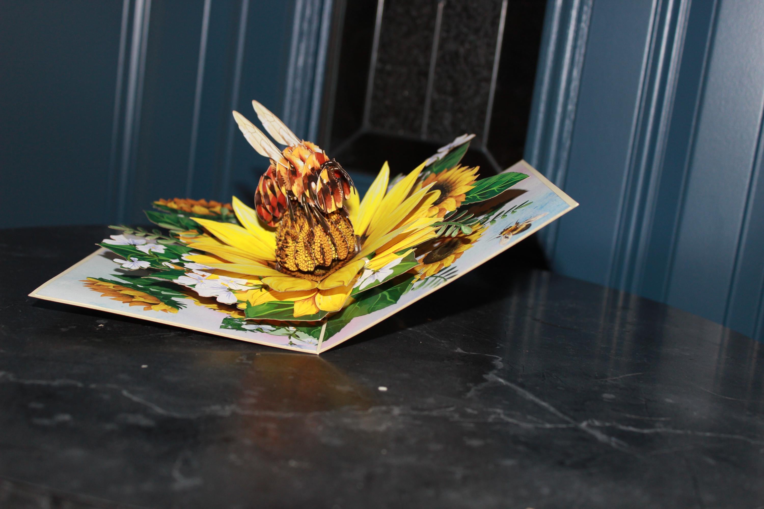 3D Pop up Bee and Sunflower Card - Etsy