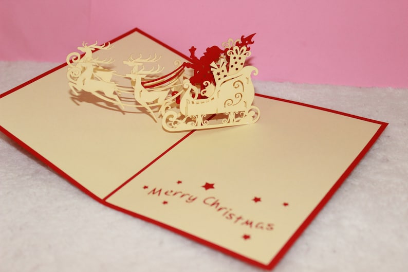 Set of 5 Pop up Christmas Cards - Etsy
