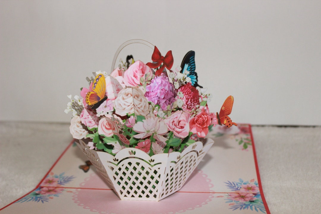 Pop up Flower Vase/ Flower Vase Pop Up/ Pop up Card for Any Occasion - Etsy