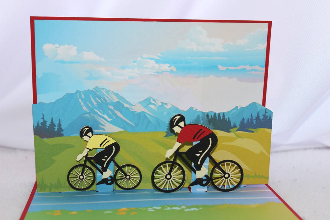 Handmade Bike Race Pop-up Card - Etsy