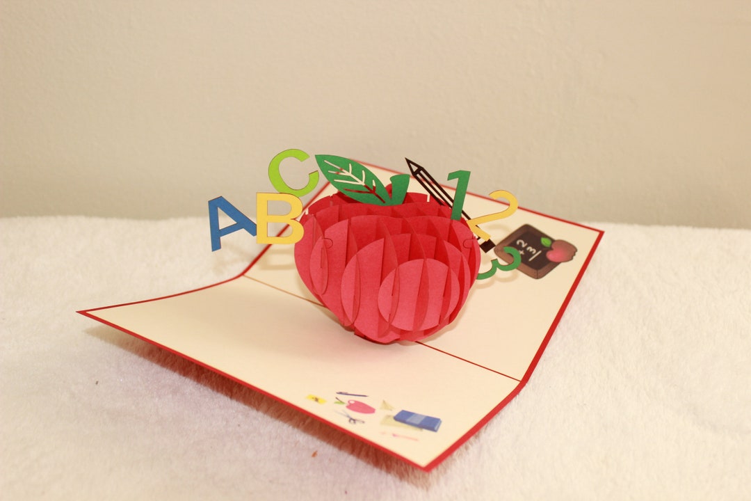 Pop up Teacher Card/ Teacher Pop up Card - Etsy