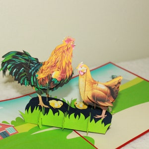 Pop up Chicken and Baby Chick Card/ Pop up Farm Card/ Pop up Card - Etsy