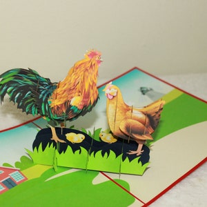 Pop up Chicken and Baby Chick Card/ Pop up Farm Card/ Pop up Card - Etsy