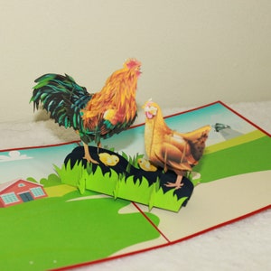 Pop up Chicken and Baby Chick Card/ Pop up Farm Card/ Pop up Card - Etsy
