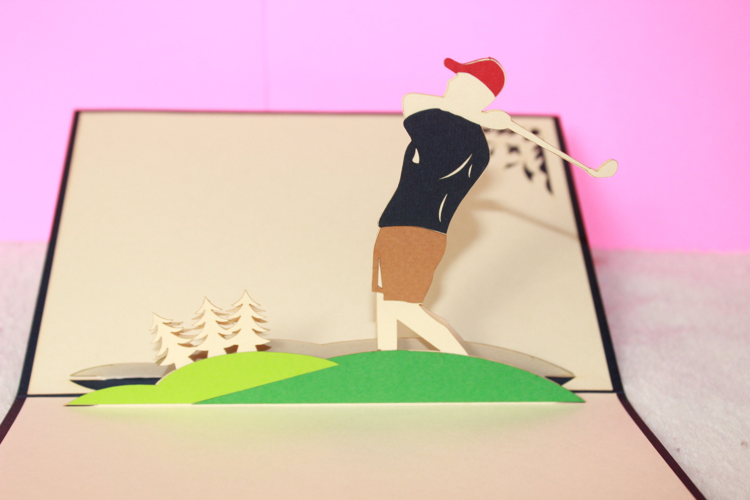 Golf Pop up Card/ Blank Pop up Card/ Card for Golf Lover - Etsy