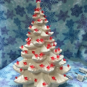 Ceramic Light up Christmas Tree With Cardinals Cardinal - Etsy