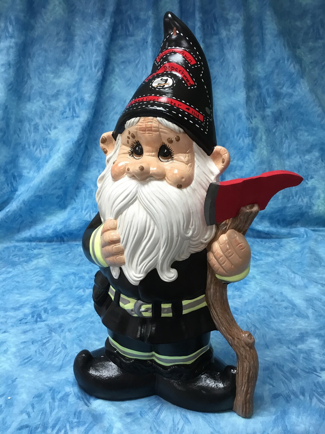 Fireman Gnome, Ceramic Gnome, Fireman Statuary, Fireman Garden Art ...