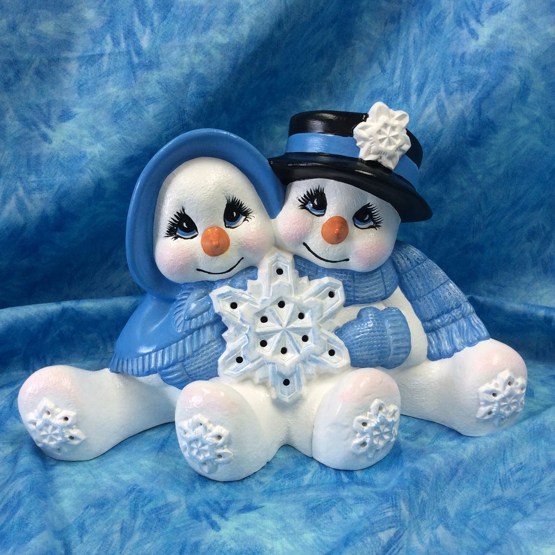 Loving, Lighted Snowman Couple - Etsy