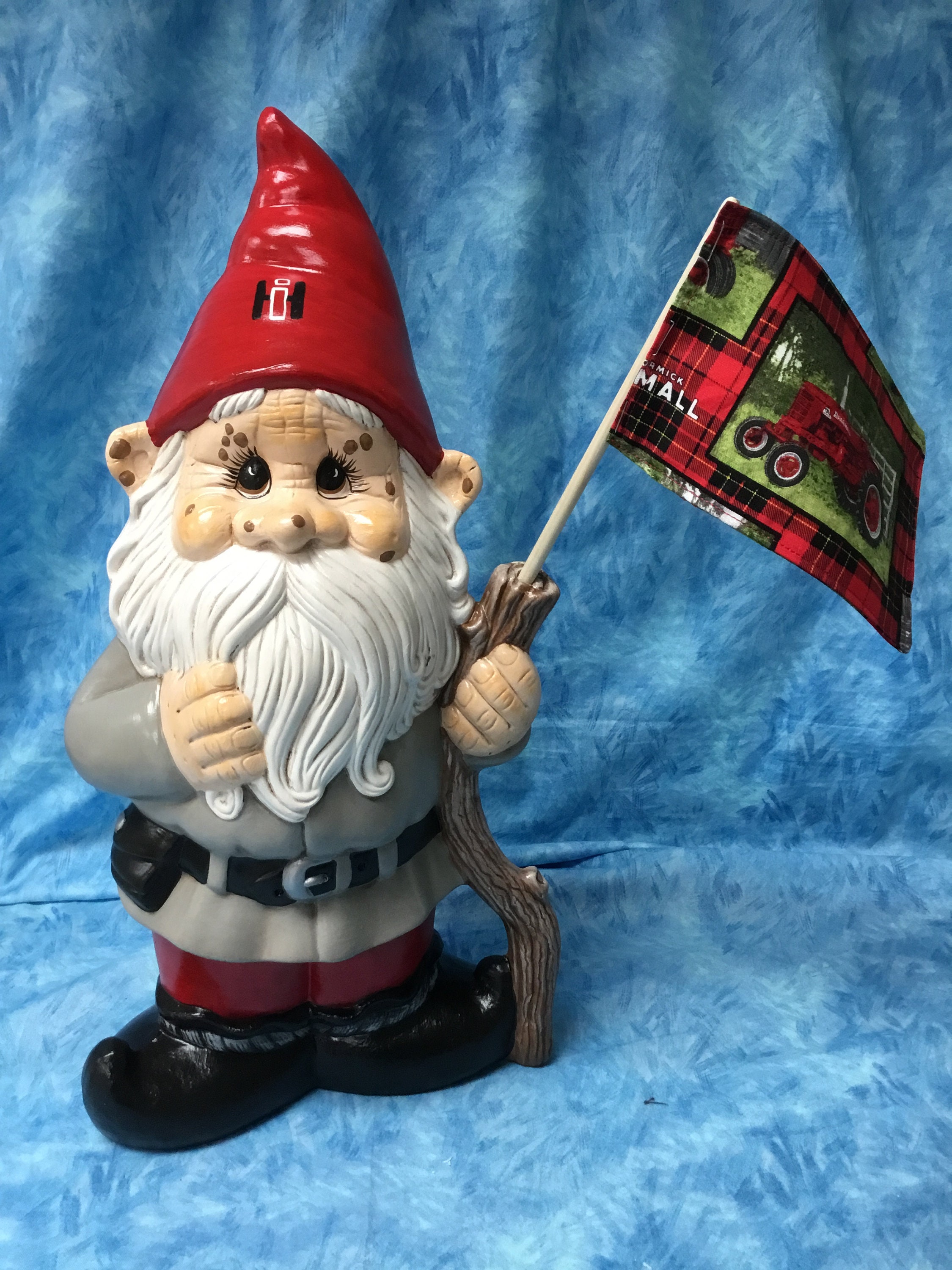 Farmall Gnome Ceramic Gnome Custom Gnome Garden Art Garden - Etsy