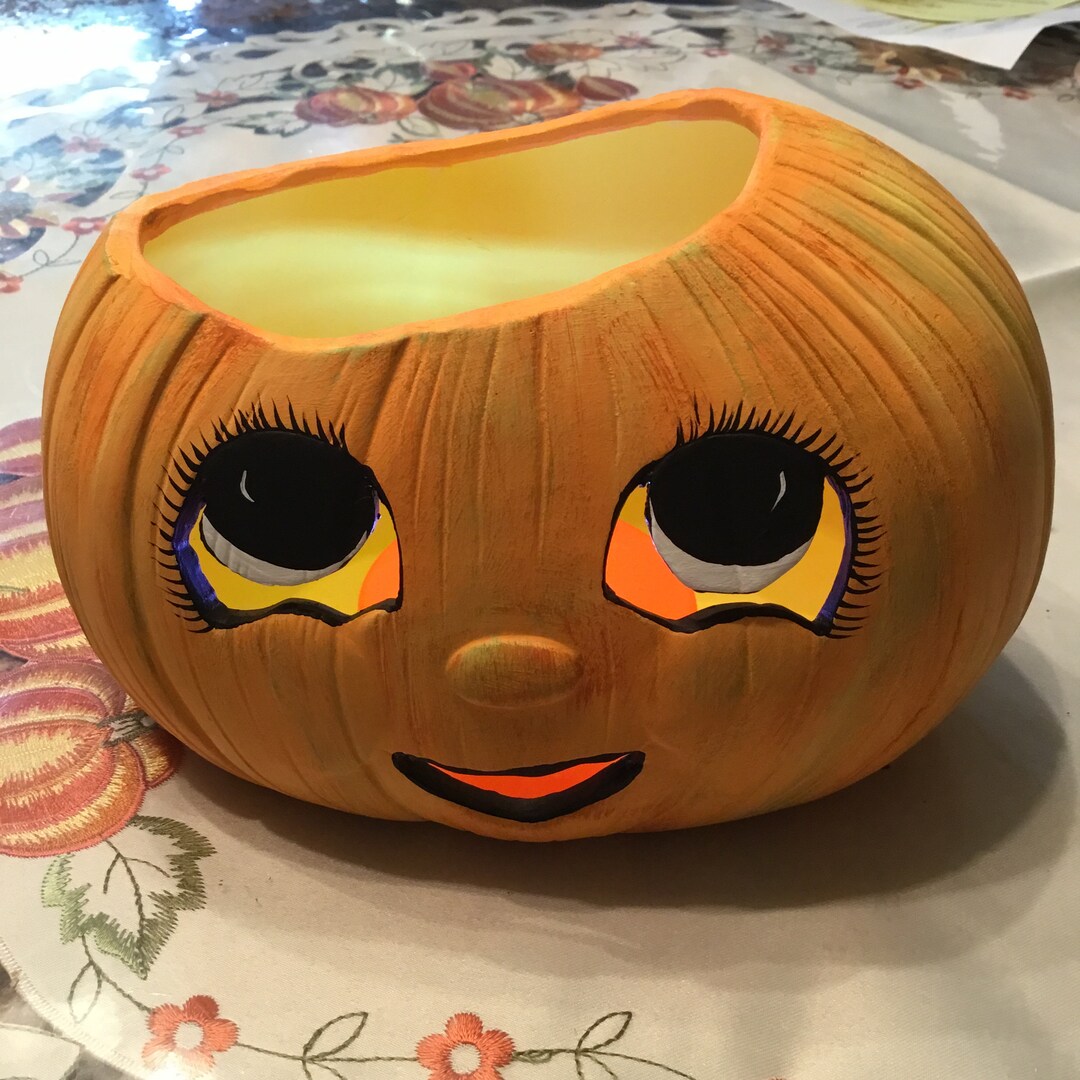 Lighted window sill pumpkin. Pumpkin, ceramic pumpkin, handcrafted ...