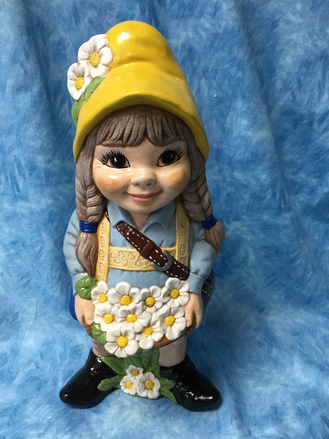 Ceramic Handpainted Girl Gnome,gnome,girl Gnome, Garden Gnome, Ceramic ...
