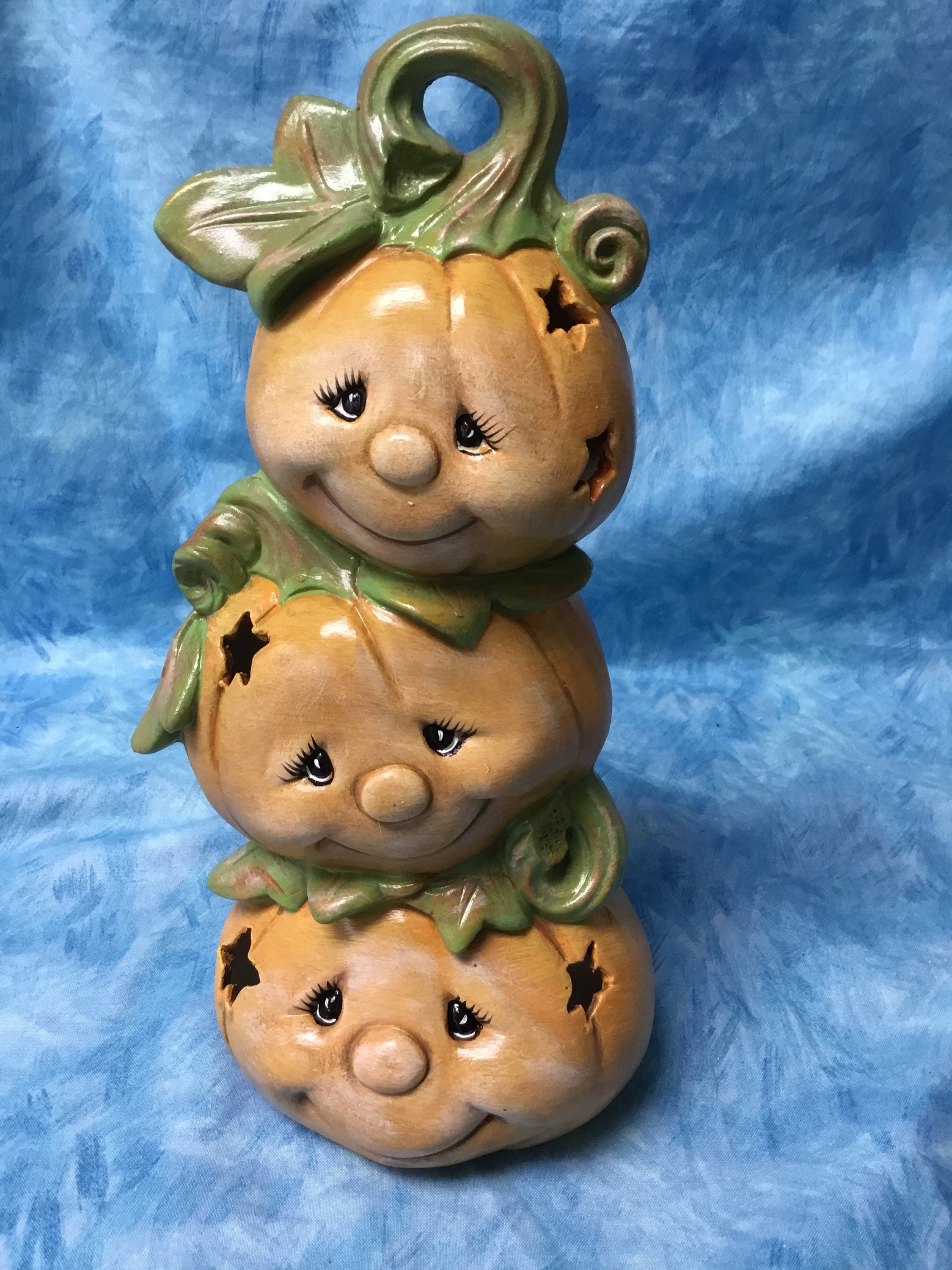 Lighted Ceramic Halloween Pumpkin Stack Pumpkin Stack - Etsy UK