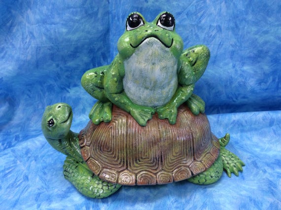 Frog Riding on Turtles Back | Etsy