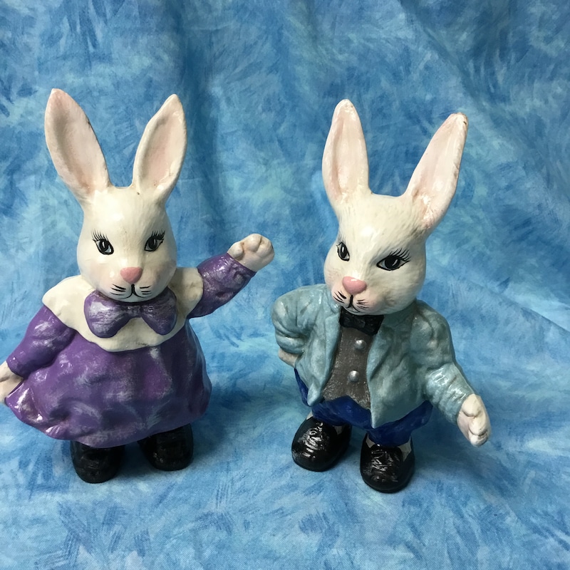 Boy and Bunny Statue - Etsy