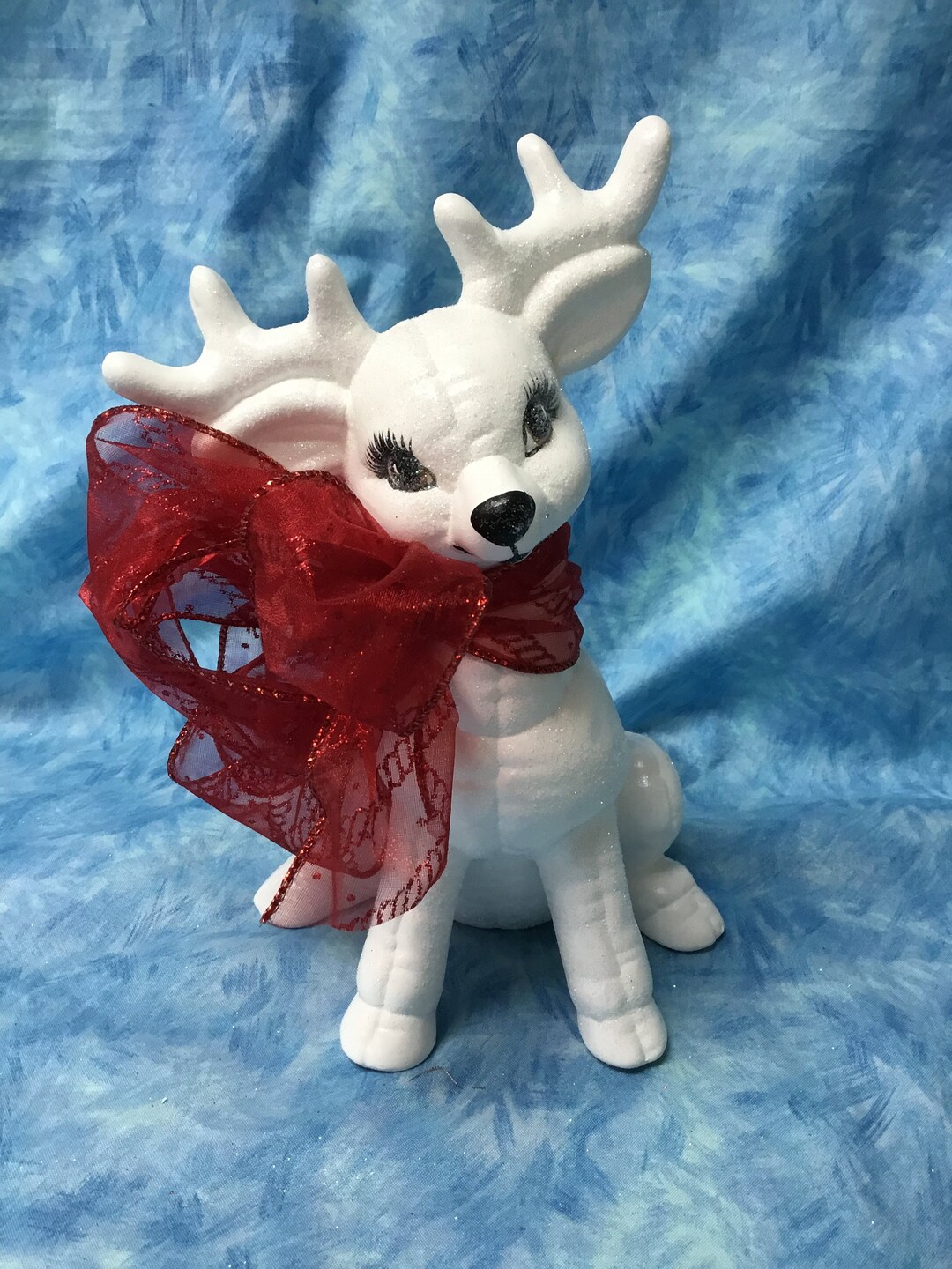 Handcrafted Ceramic Reindeer, Reindeer, Sparkly Reindeer, Sitting ...