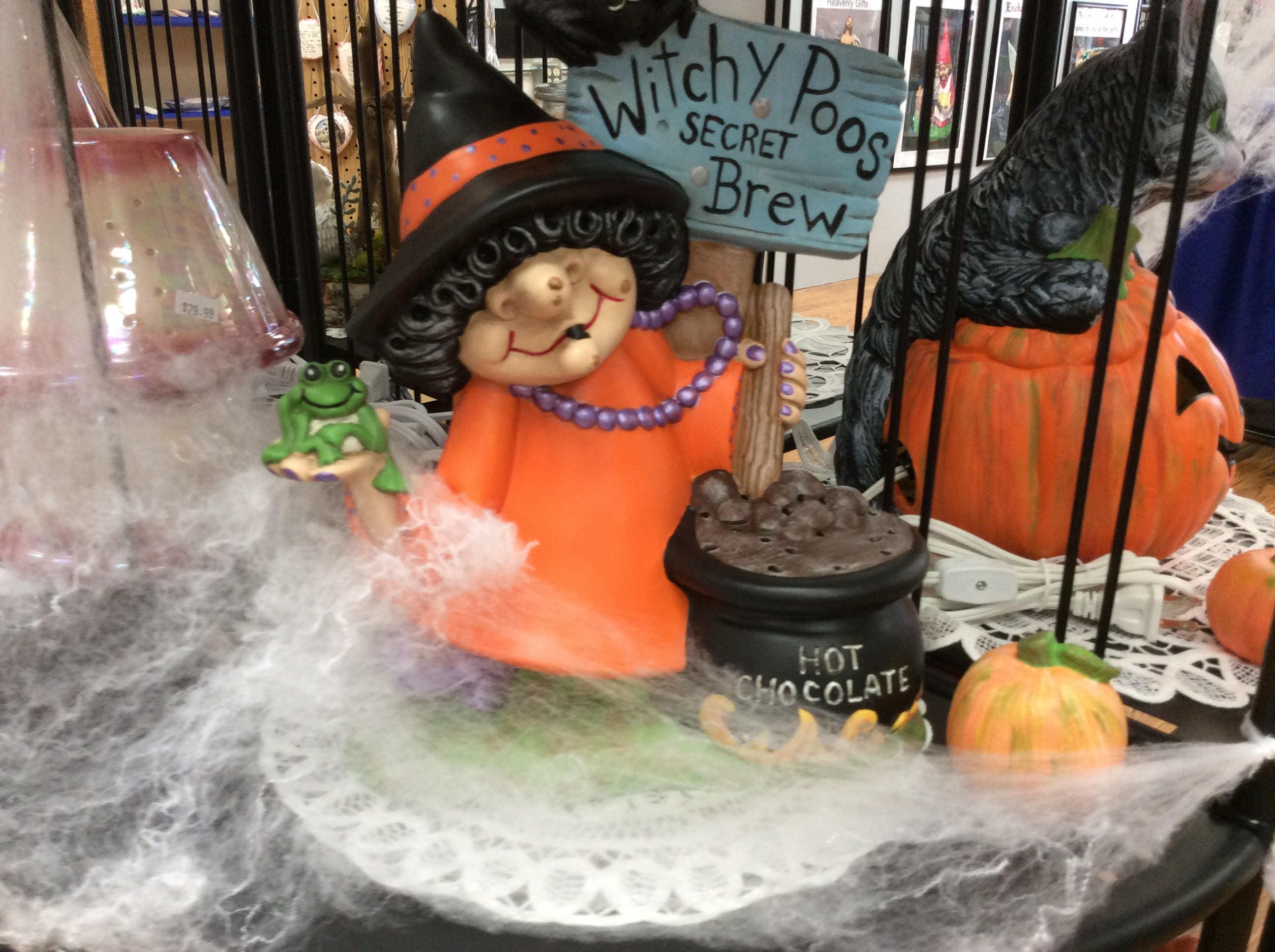 Witchy Poo Ceramic Witch With Lights - Etsy