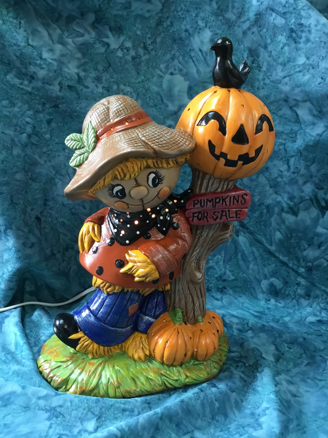 Halloween, Handcrafted Scarecrow, Ceramic Scarecrow, Cutest Scarecrow ...