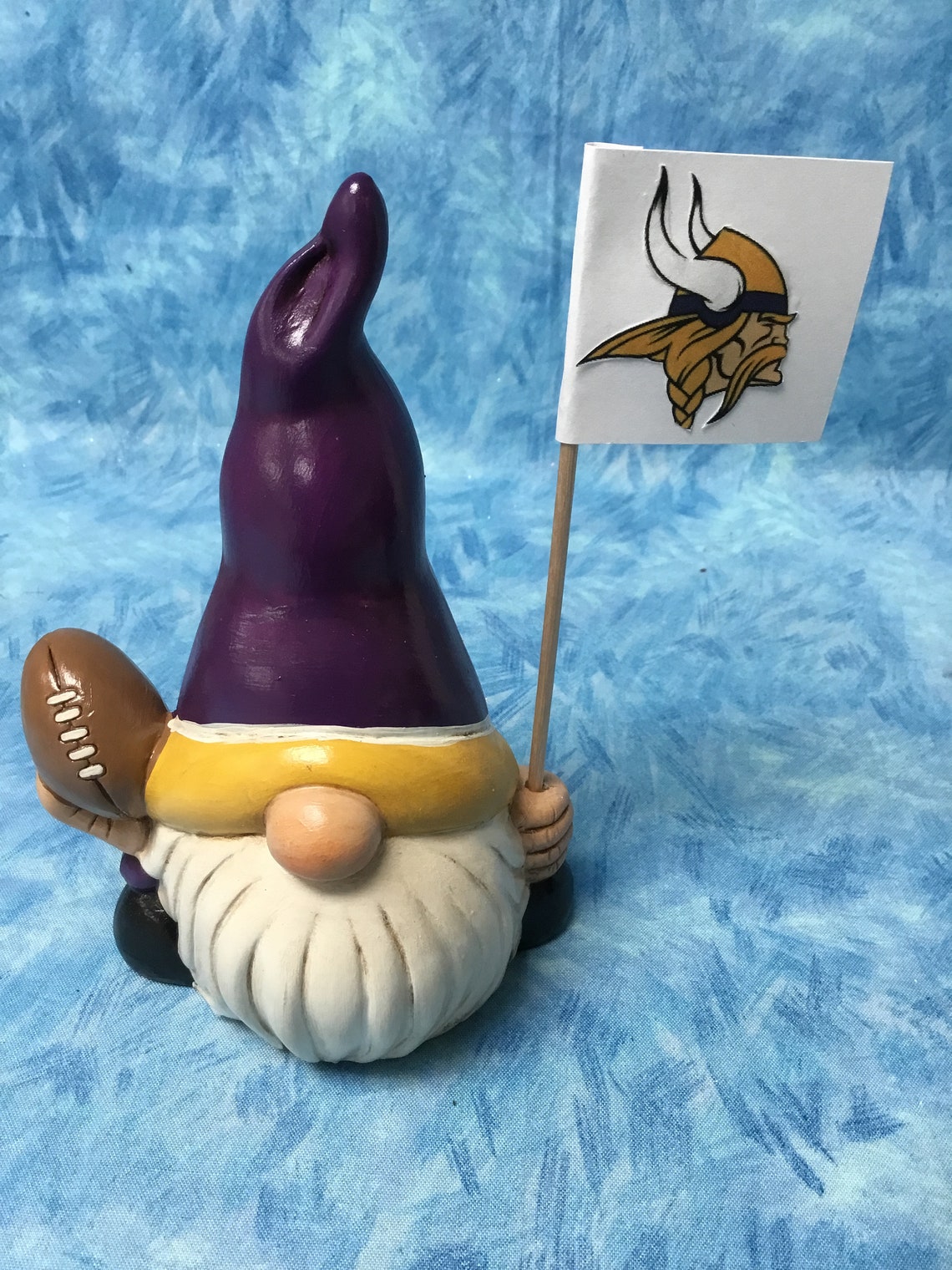 Handcrafted Gnome in Purple, Gnome, Football Gnome, Purple Football ...