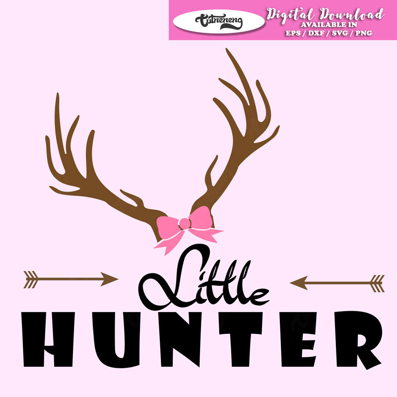 Cute Little Hunter With Ribbon SVG, Horn Vector File, Hunter for ...