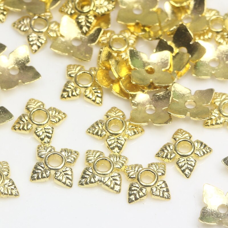 Leaf Bead Caps - Etsy