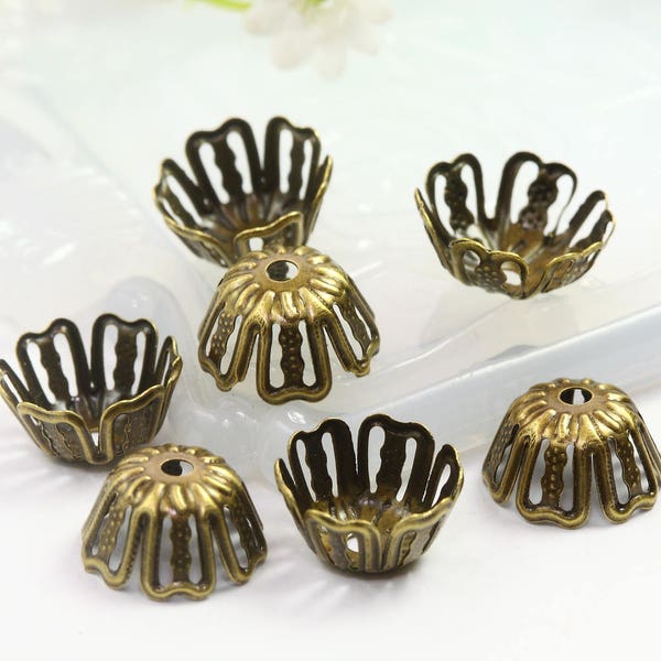 Bronze Bead Caps - Etsy