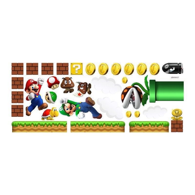 Mario Games Wall Mural Peel and Stick Wallpaper Bedroom Home Decor Peel ...