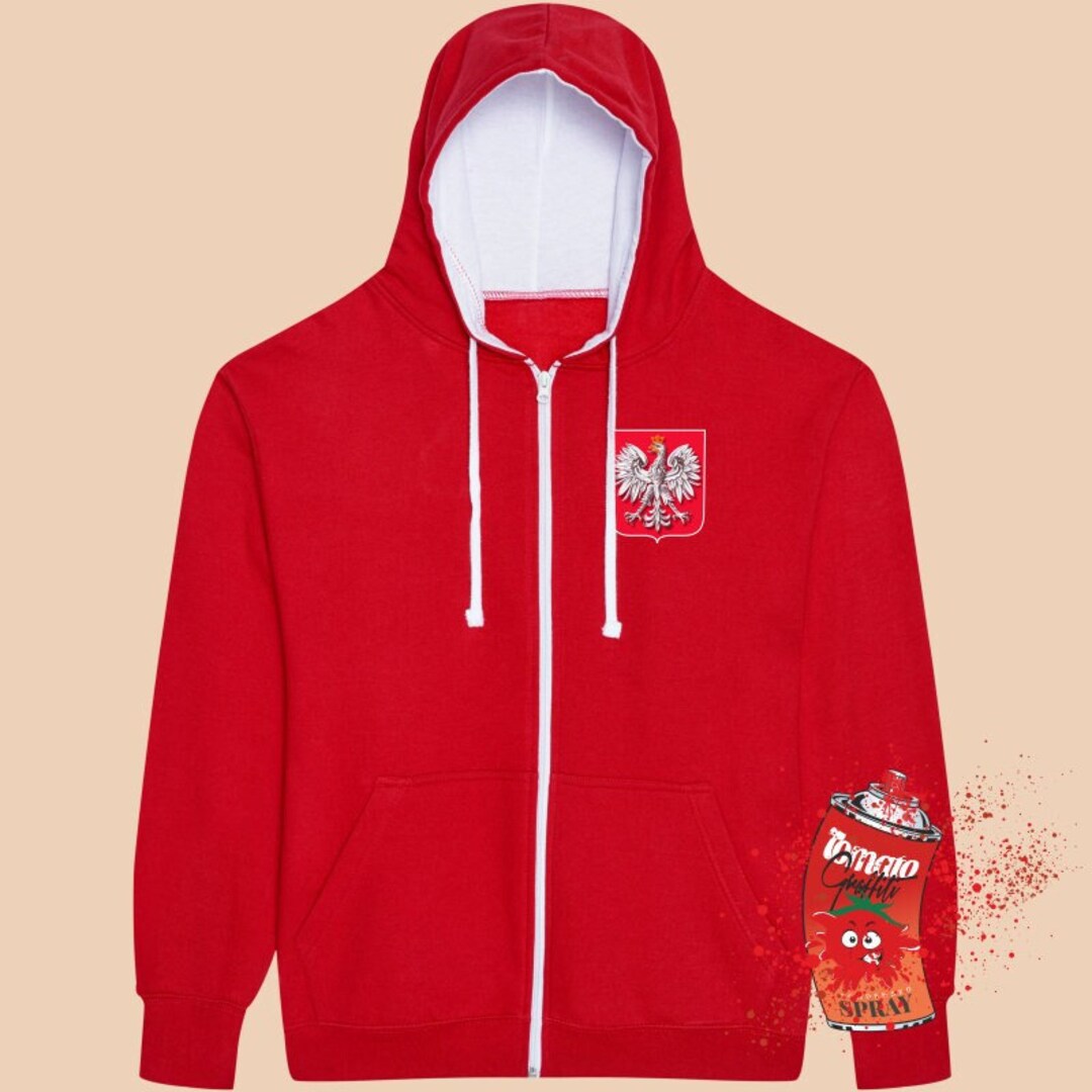 POLAND Zip Hoodie, With the Emblem of Poland, Polish Eagle, Polska ...