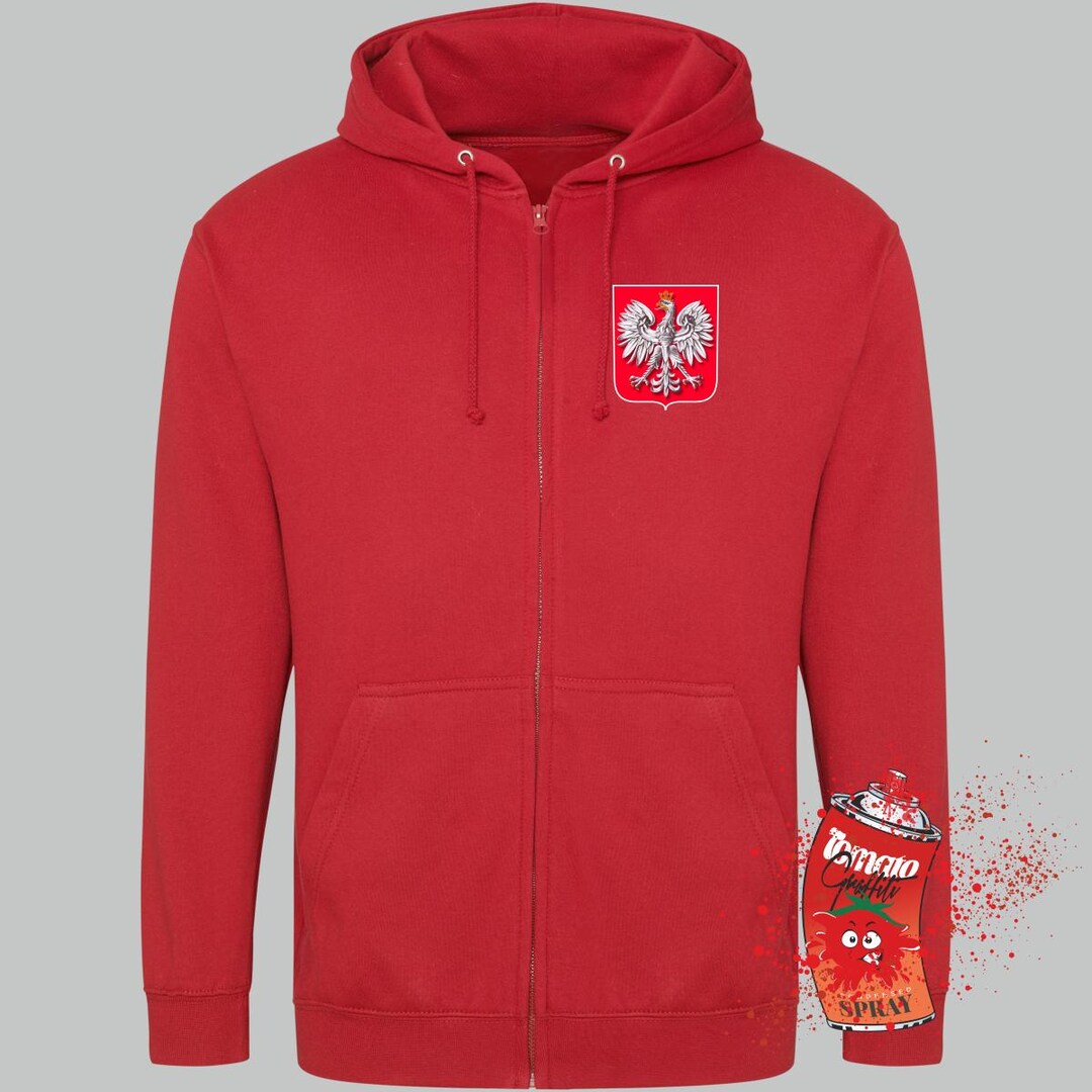 POLAND Zip Hoodie, With the Emblem of Poland, Polish Eagle, Polska ...