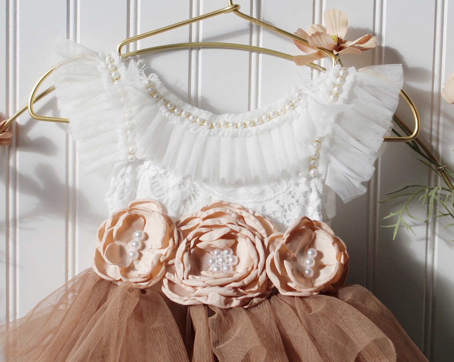Brown Flier Girl Dress, Dresses for Girl, 1st Birthday Dress, Fancy ...