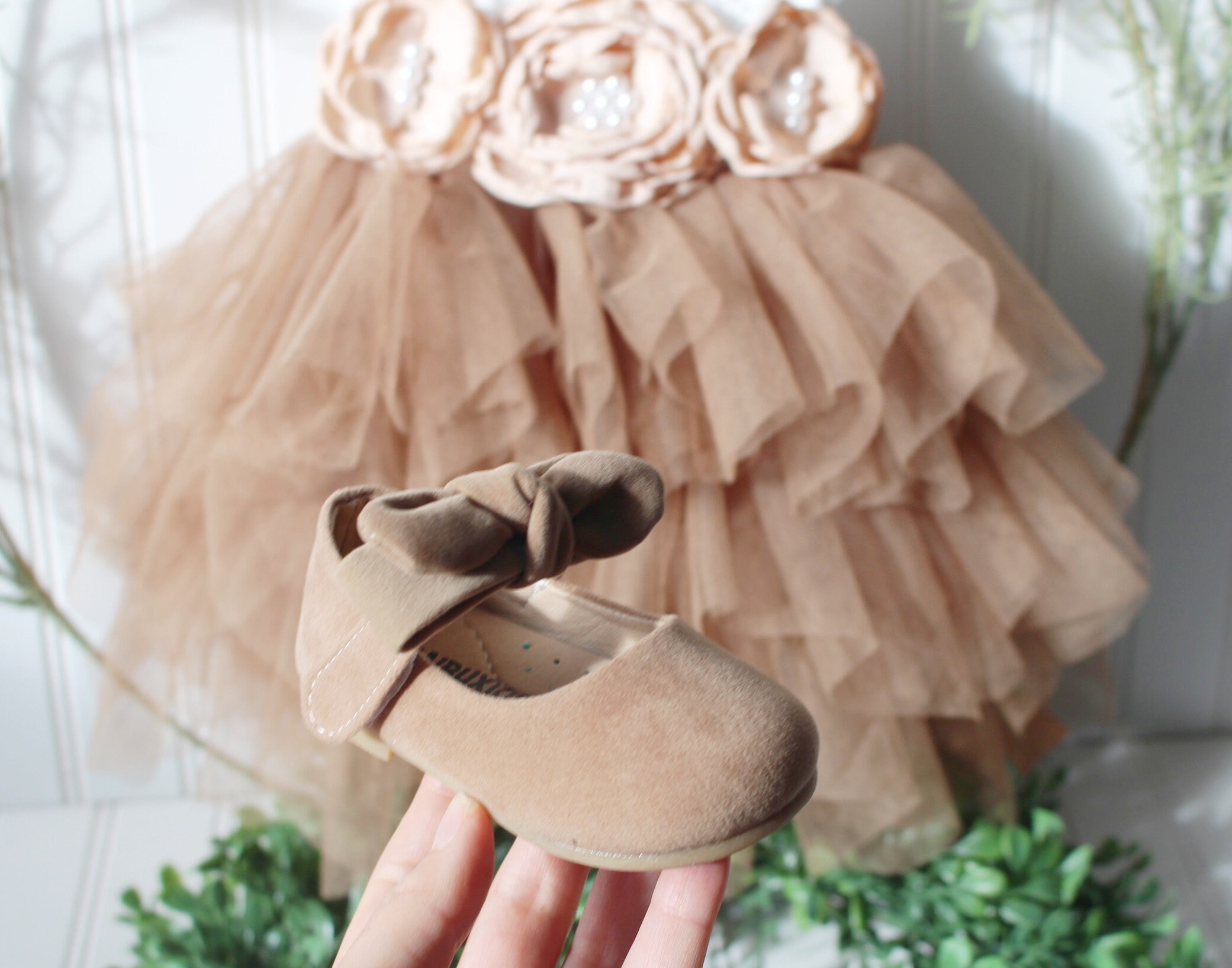 Brown Flier Girl Dress, Dresses for Girl, 1st Birthday Dress, Fancy ...