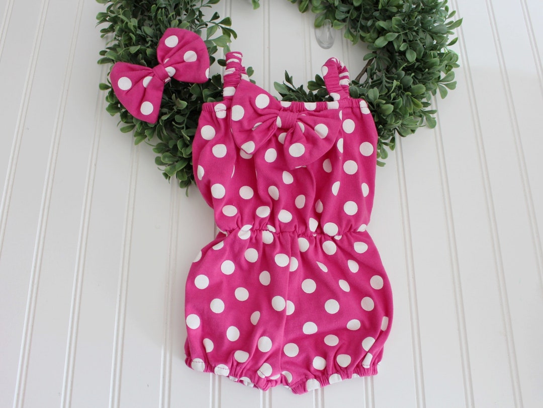 Hot Pink Baby Girl Romper Set..custom Made Baby Romper..vacation Outfit ...