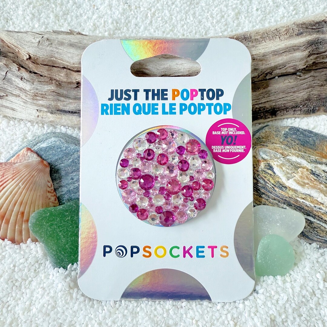 Pink Diamond Rhinestone Popsocket: Customized - Swappable Top ...