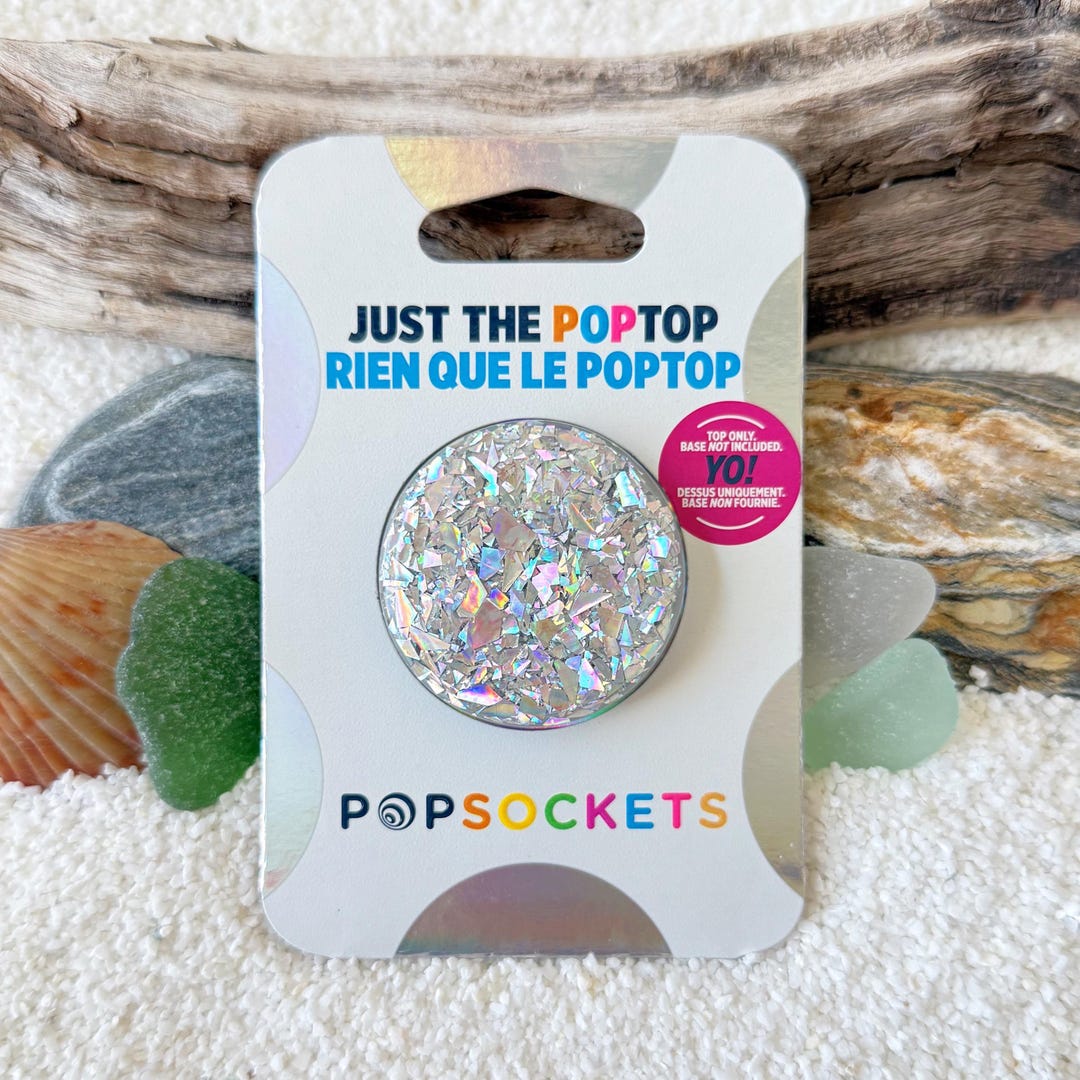 Shattered Holographic Glitter, Customized Swappable Popsocket, Clear ...
