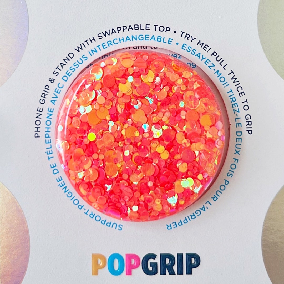 Fireball Dot Glitter Customized Swappable Popsocket, Clear Base ...