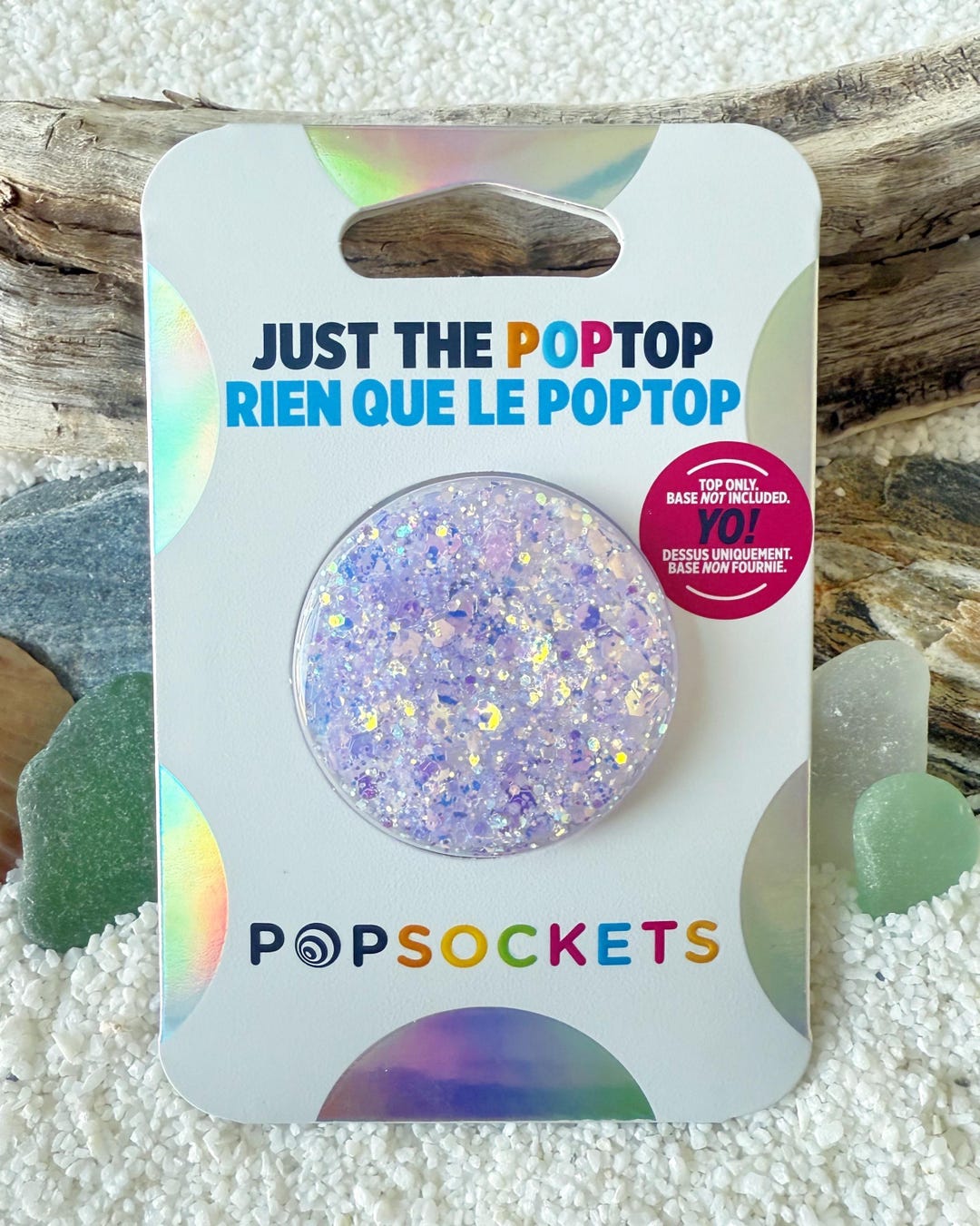 Lavender Lovah Glitter, Customized Swappable Popsocket, Clear Top ...