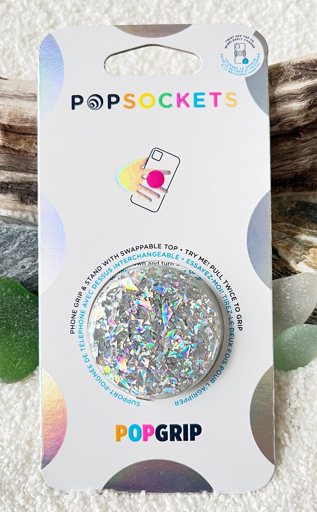 Shattered Holographic Glitter, Handmade/customized, Swappable Popsocket ...