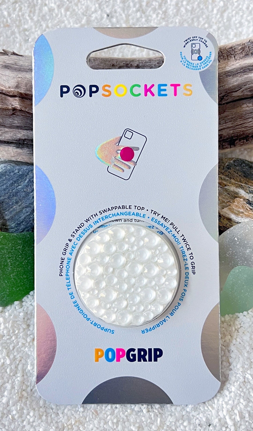 Snowball Rhinestone Swappable Popsocket Clear Base Popsocket - Etsy