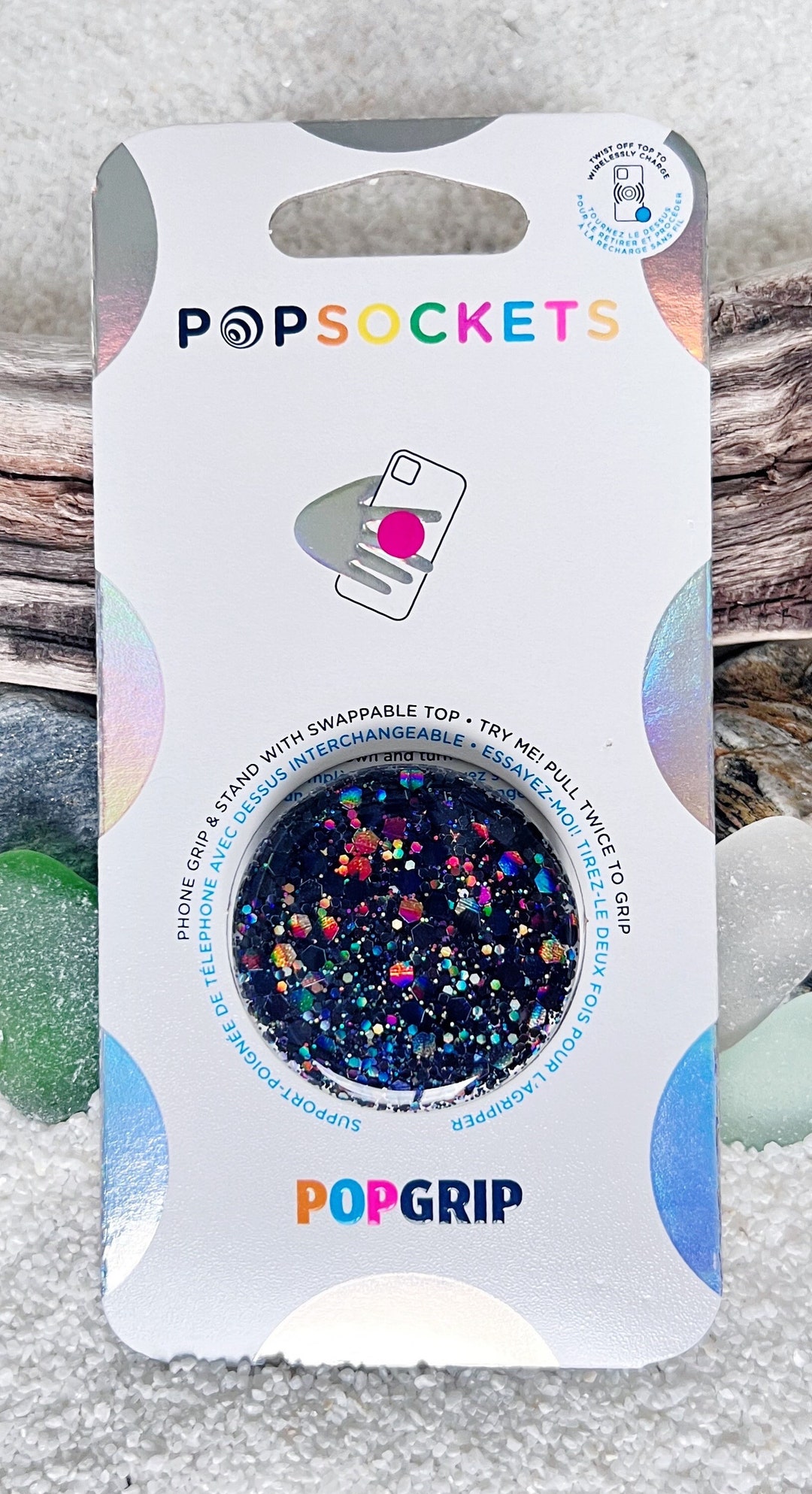 Galaxy Glitter Swappable Popsocket Clear Base Popsocket - Etsy