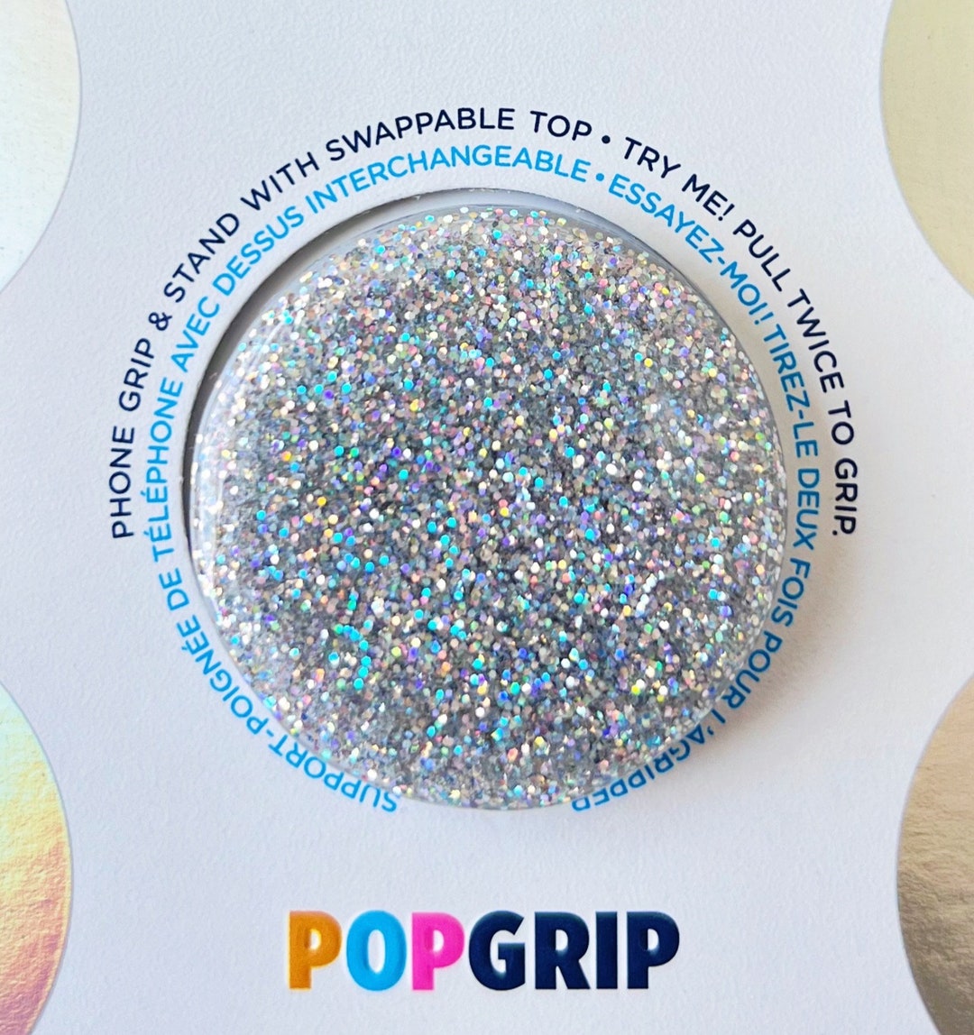 Holographic Glitter, Handmade/customized, Swappable Popsocket, Clear ...