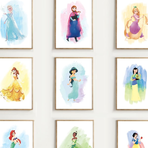 Elsa Disney Watercolor PRINTABLE ART, Simple Disney Elsa Print, Movie ...